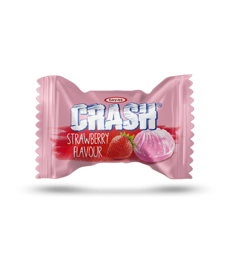 Crash Mix – Çilek Aromalı, Sütlü Krema Dolgulu Sert Şeker - Tayaş Gıda